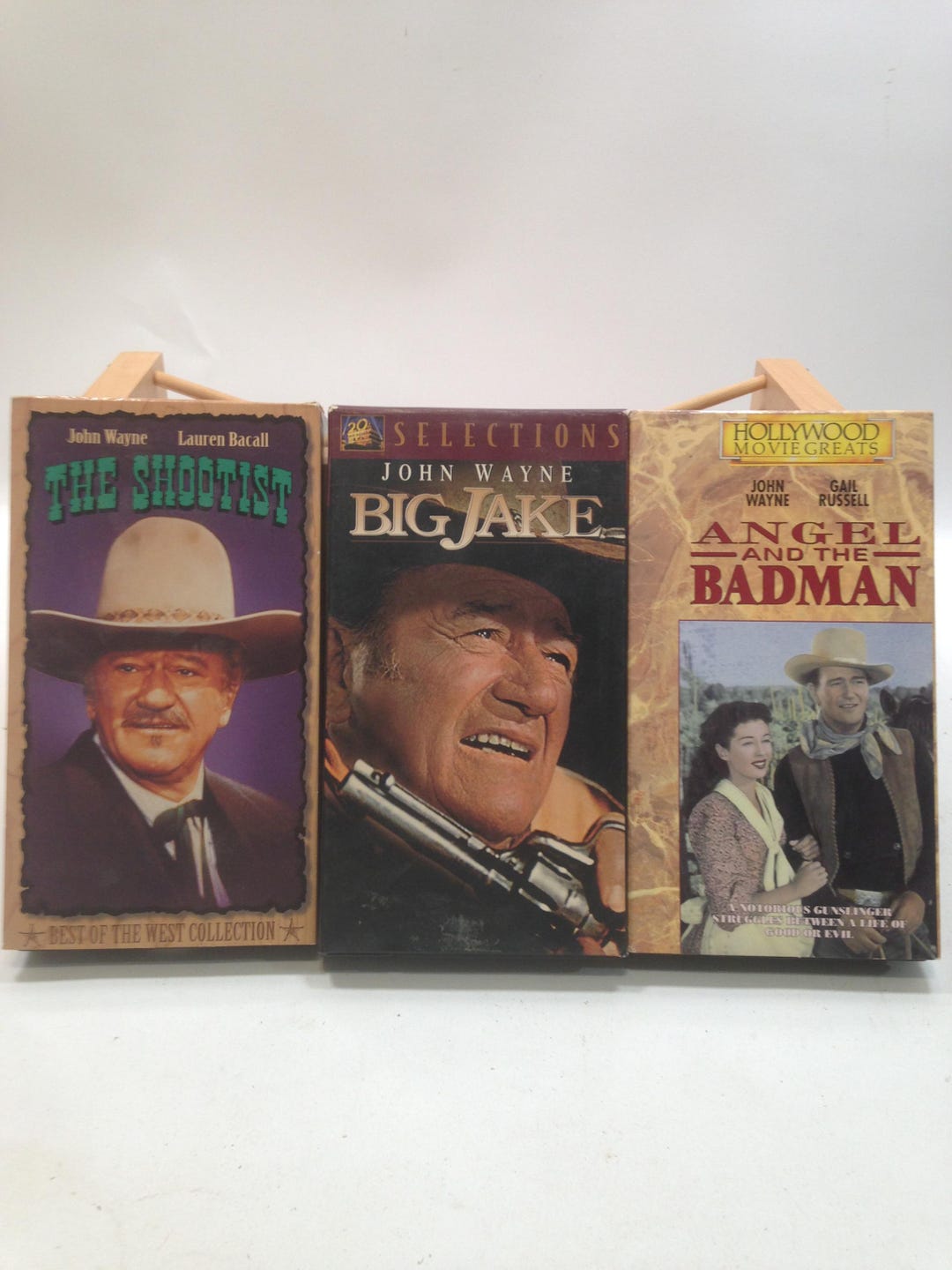 3 John Wayne Movies on VHS Tapes Big Jake, the Shootist, and Angel and the Badman 0924 - Etsy