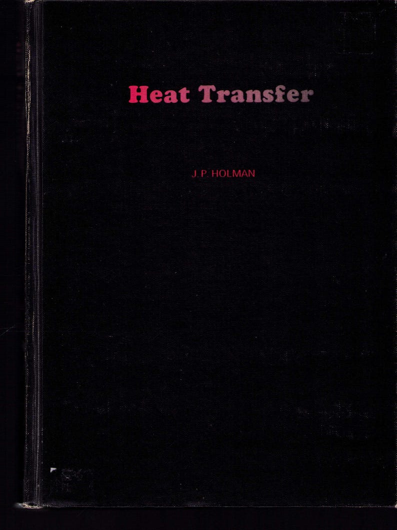Vintage Book: Heat Transfer by J.P. Holman, 2nd Edition, 1968 0625 - Etsy