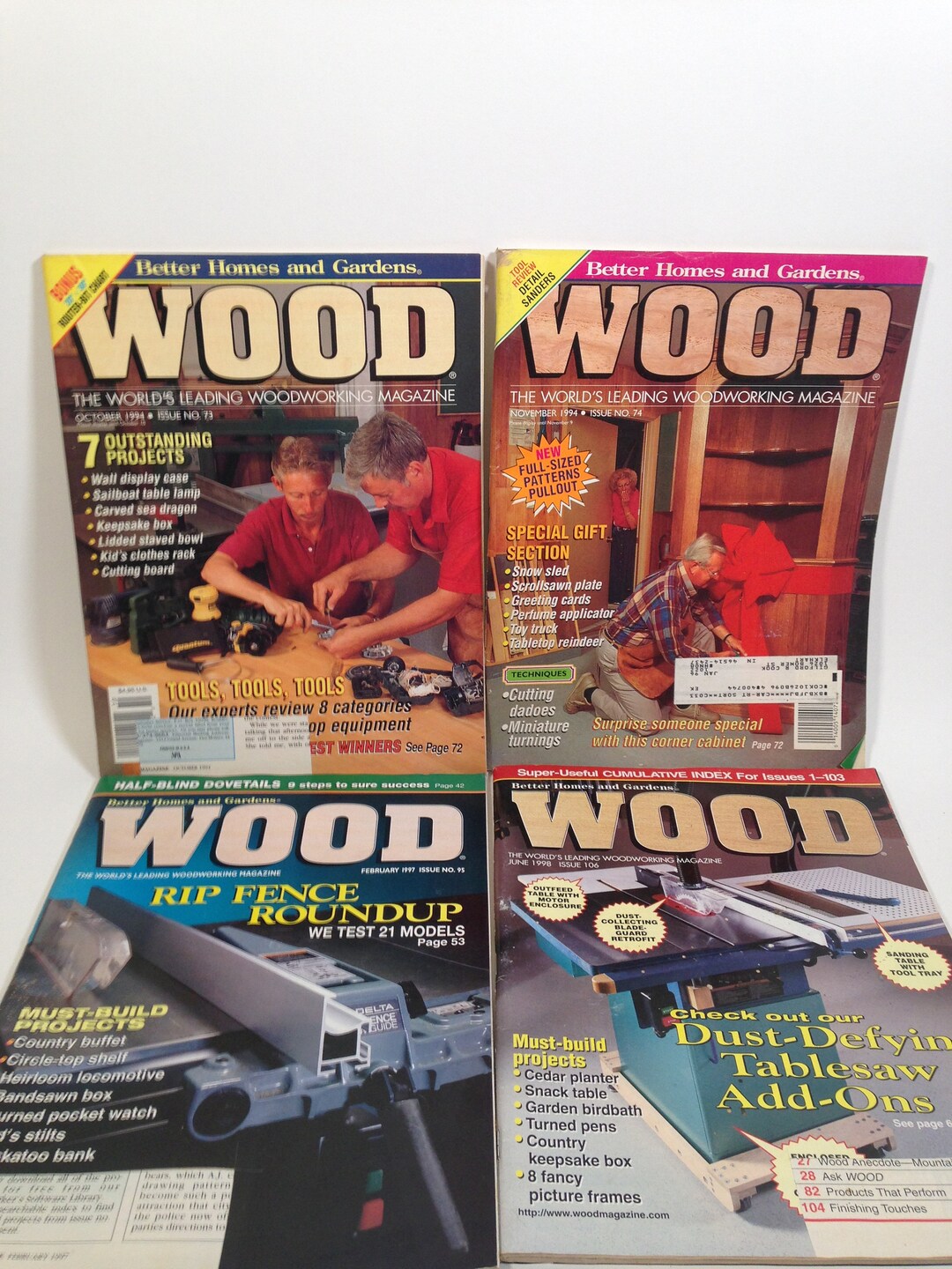 4 Issues of Wood Magazines Better Homes & Gardens 1990s 0123 - Etsy