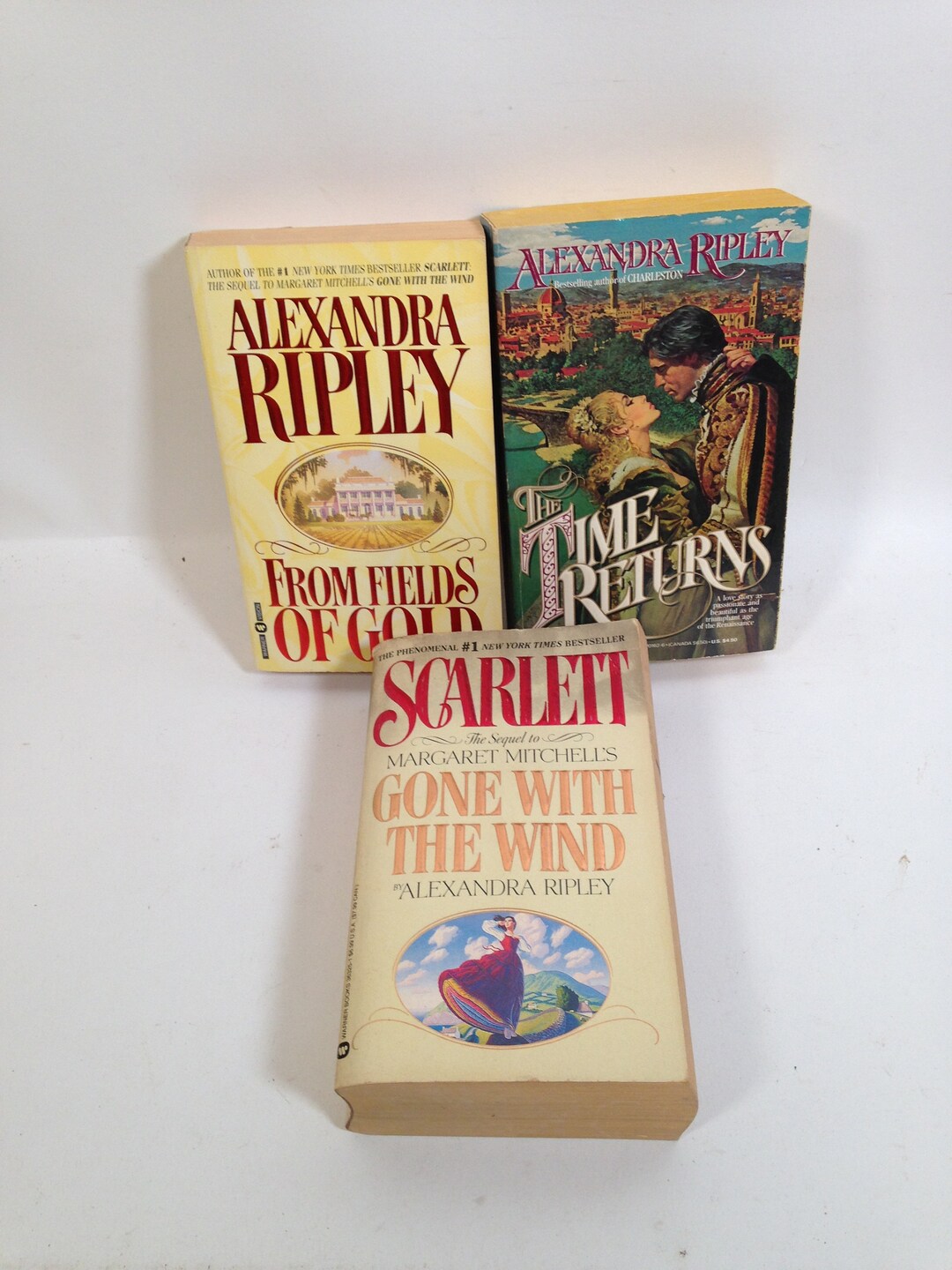 3 Romance Novels by Alexandra Ripley, Scarlett, From Fields of Gold ...