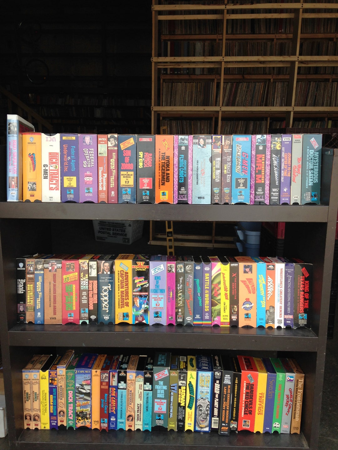 Huge Lot 73 VHS Tapes of Classic TV Shows and Movies, Westerns, Sci-fi ...