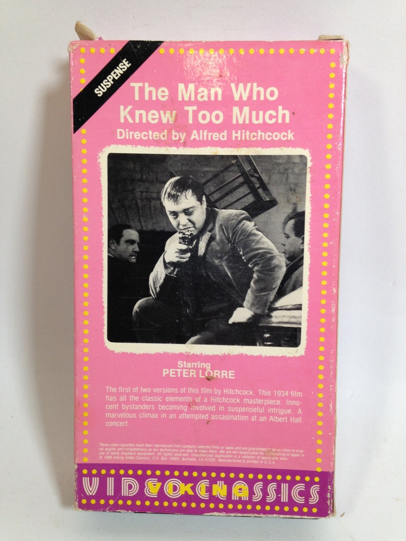Vintage VHS Tape: the Man Who Knew Too Much 0724 - Etsy