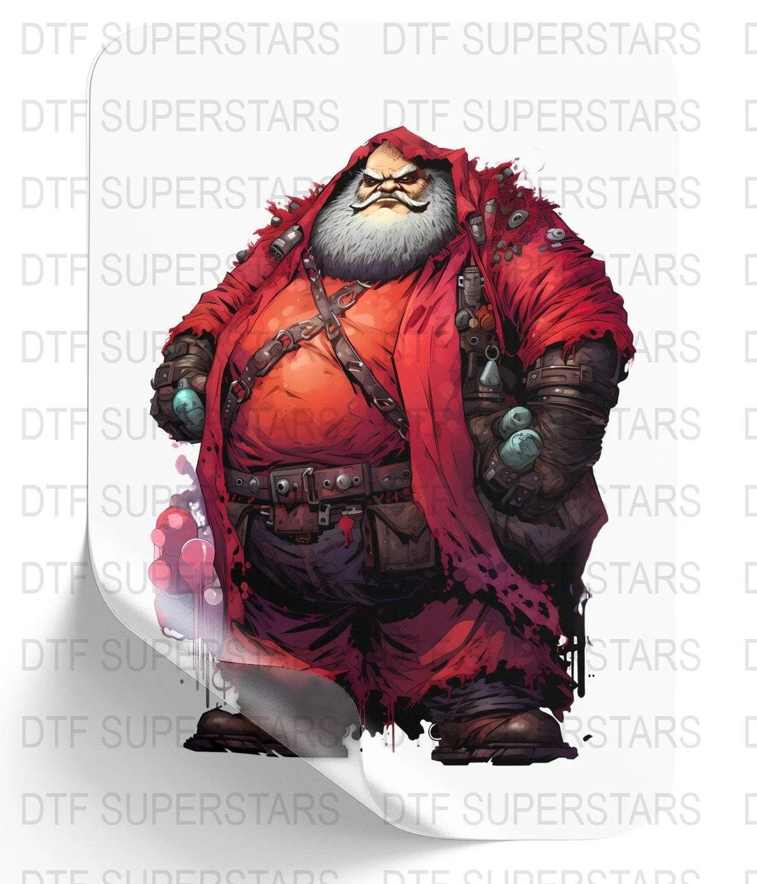 Santa Claus With Red Cape Dtf Transfer Pack 6 Custom Full - Etsy