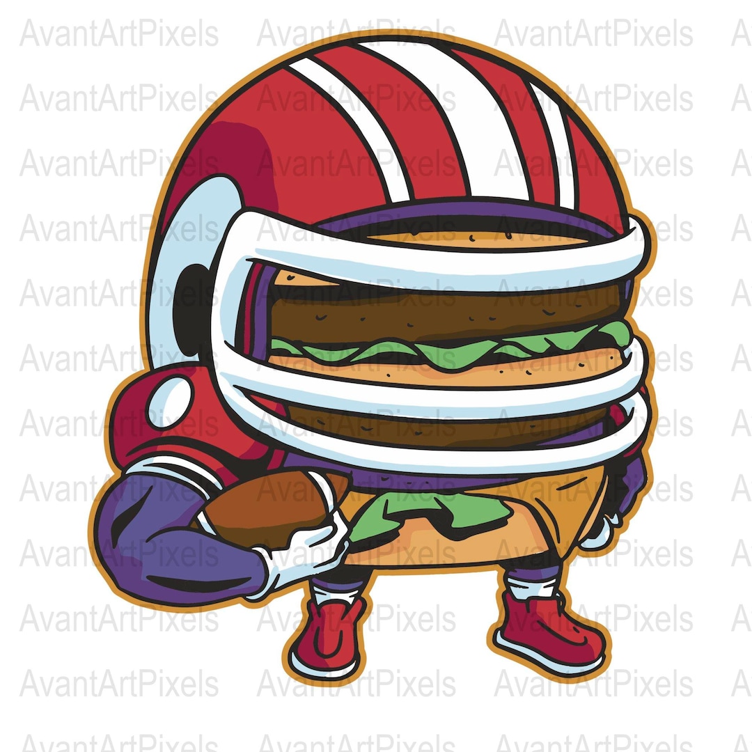 Football Burger High Resolution 300 Dpi Png Digital Download Cricut ...