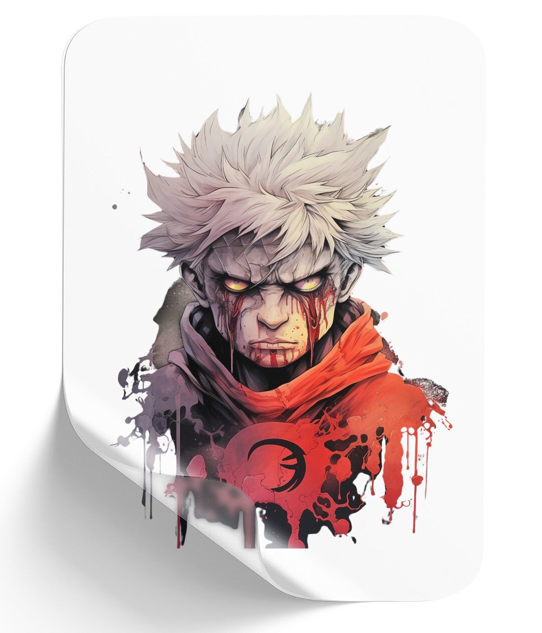 Bloody-faced Naruto an Intense Anime Character 6 Pack 12x12 - Etsy