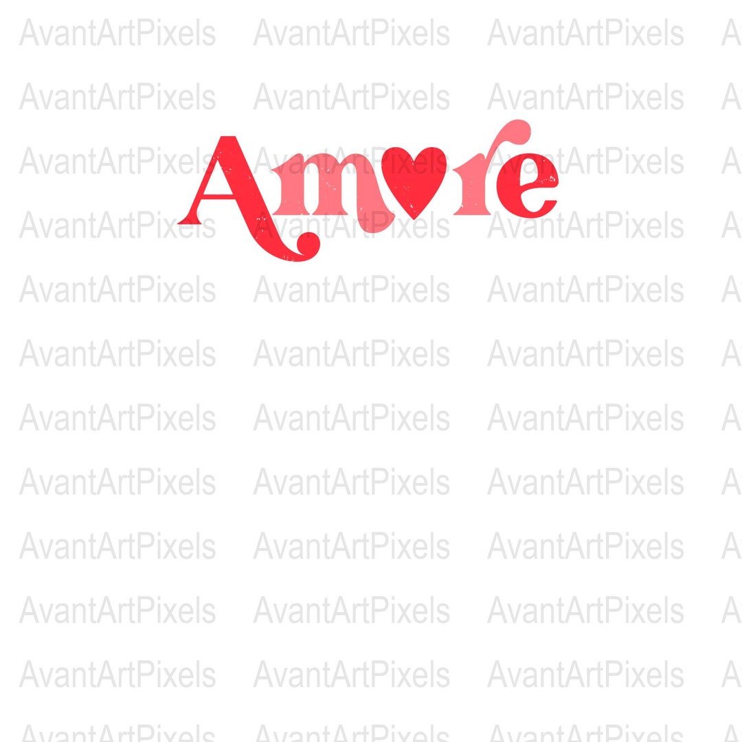 Amore High Resolution 300 Dpi Png Digital Download Valentines Cricut ...