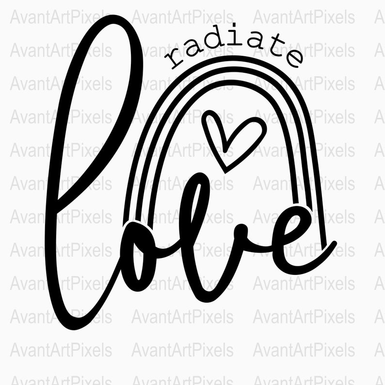 Radiate Love High Resolution 300 Dpi Png Digital Download Cricut ...