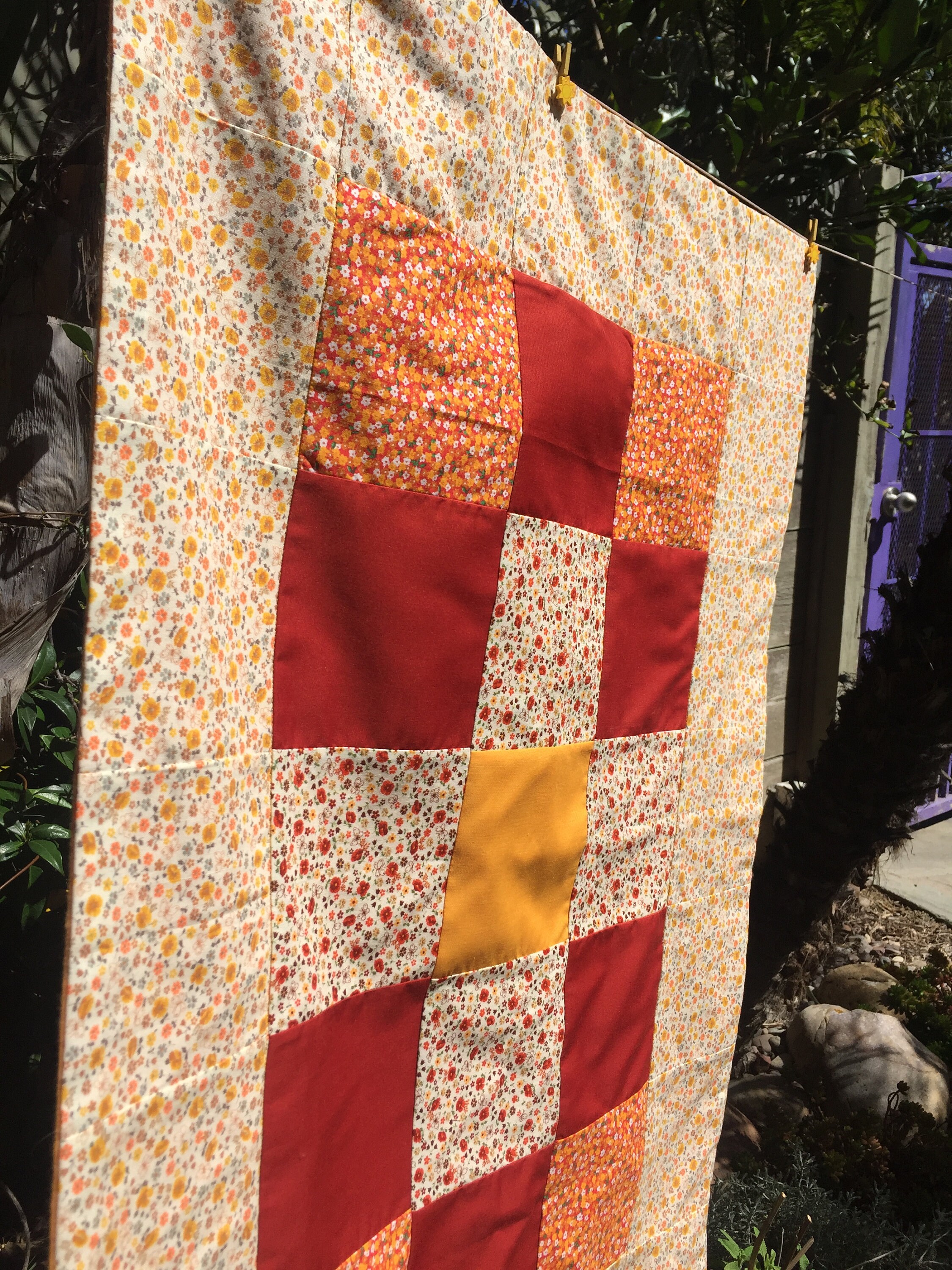 Orange Patchwork Baby Quilt | Etsy
