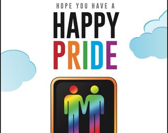 Rainbow Pride Printable Card Instant Download Printable Card LGBTQ Gay ...