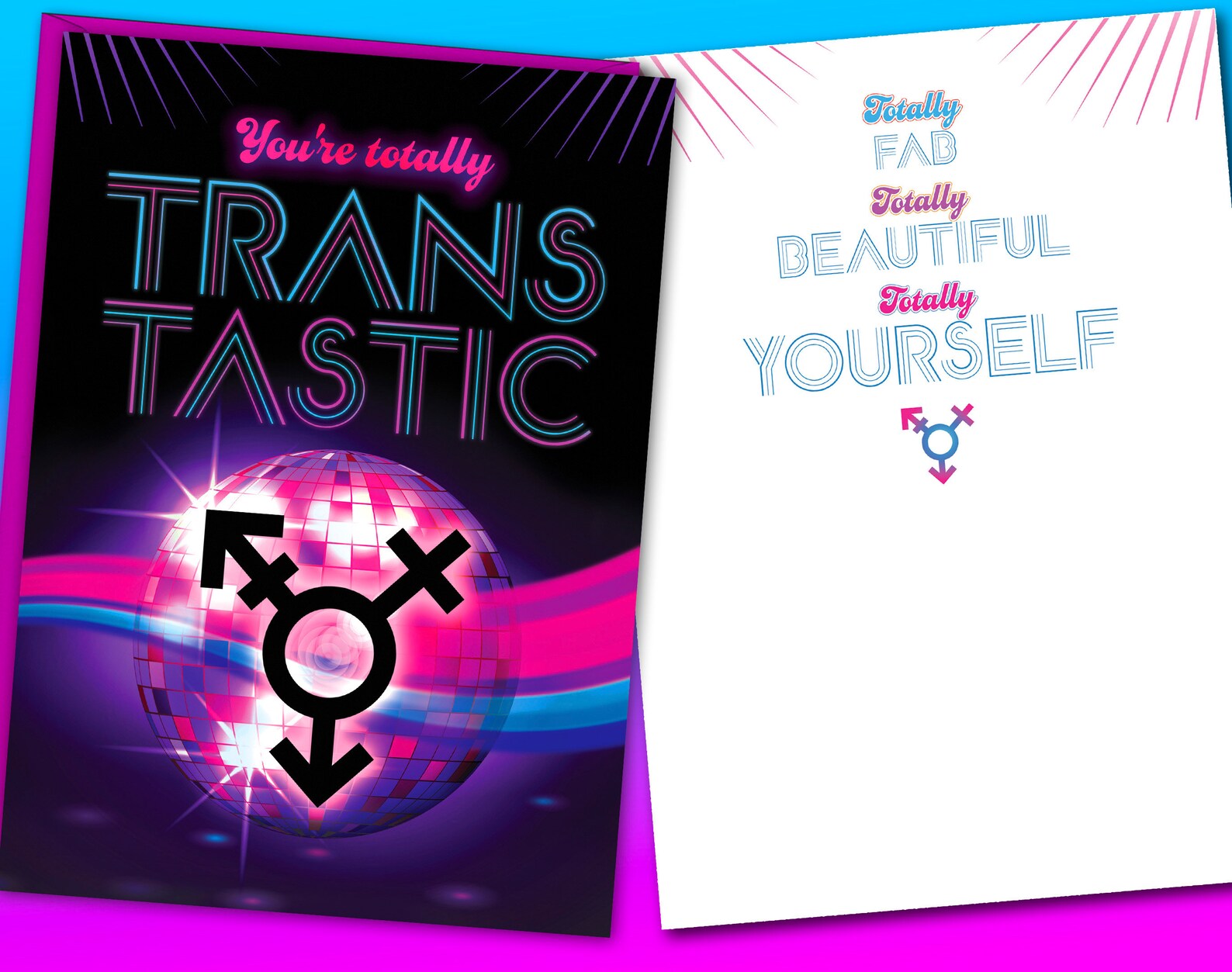 Totally Transtastic Gay Greeting Card (transgender, Trans, Valentines ...