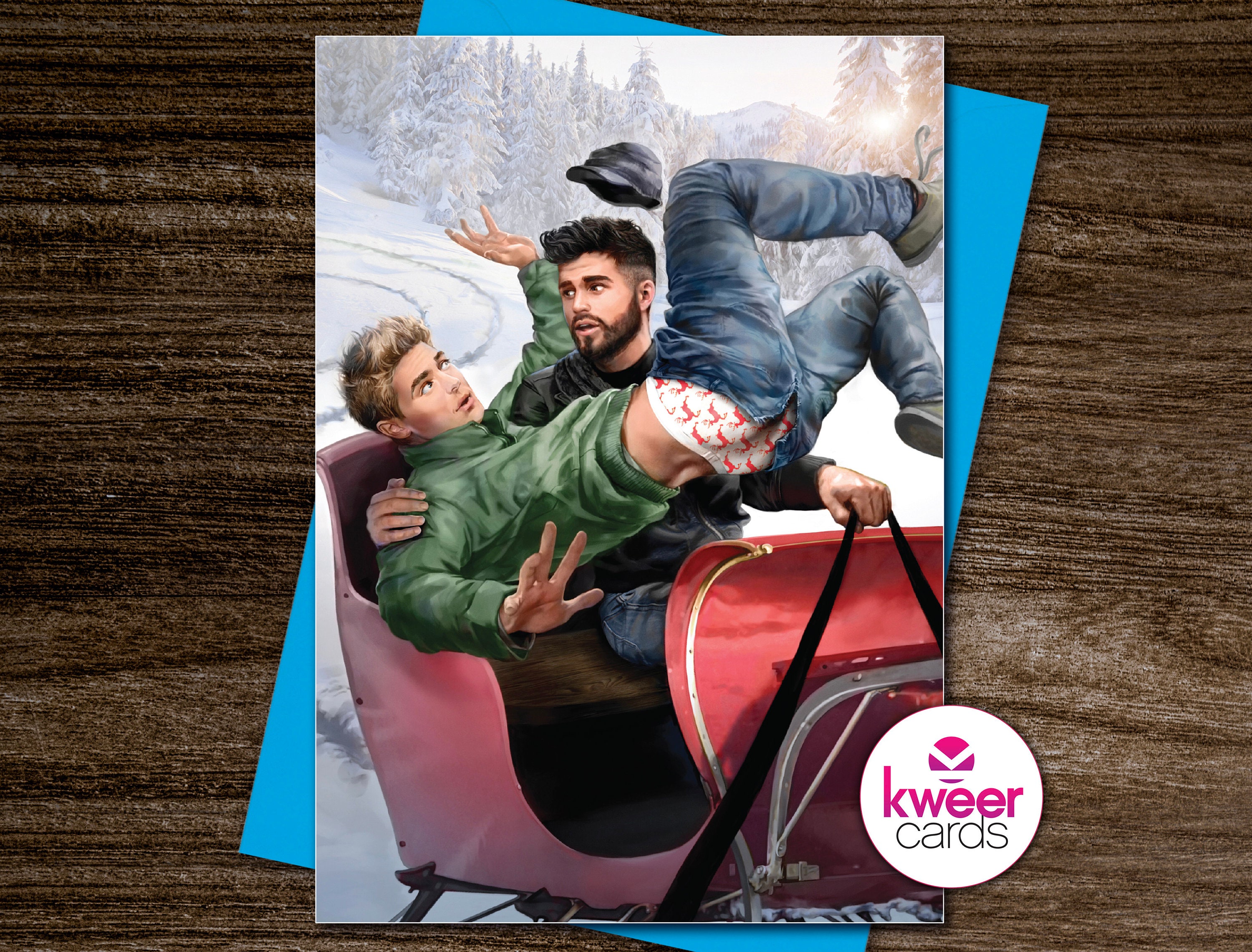 SLEIGH BOYS Gay Christmas Card — Holiday, Queer, LGBTQ - Etsy New Zealand