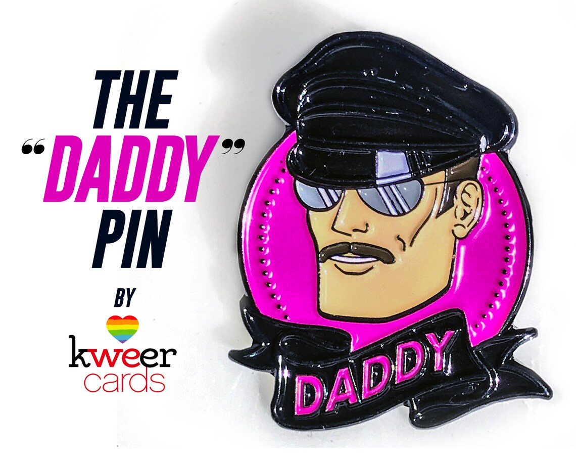 The Daddy Pin Gay Enamel Queer Pride Leather - Etsy