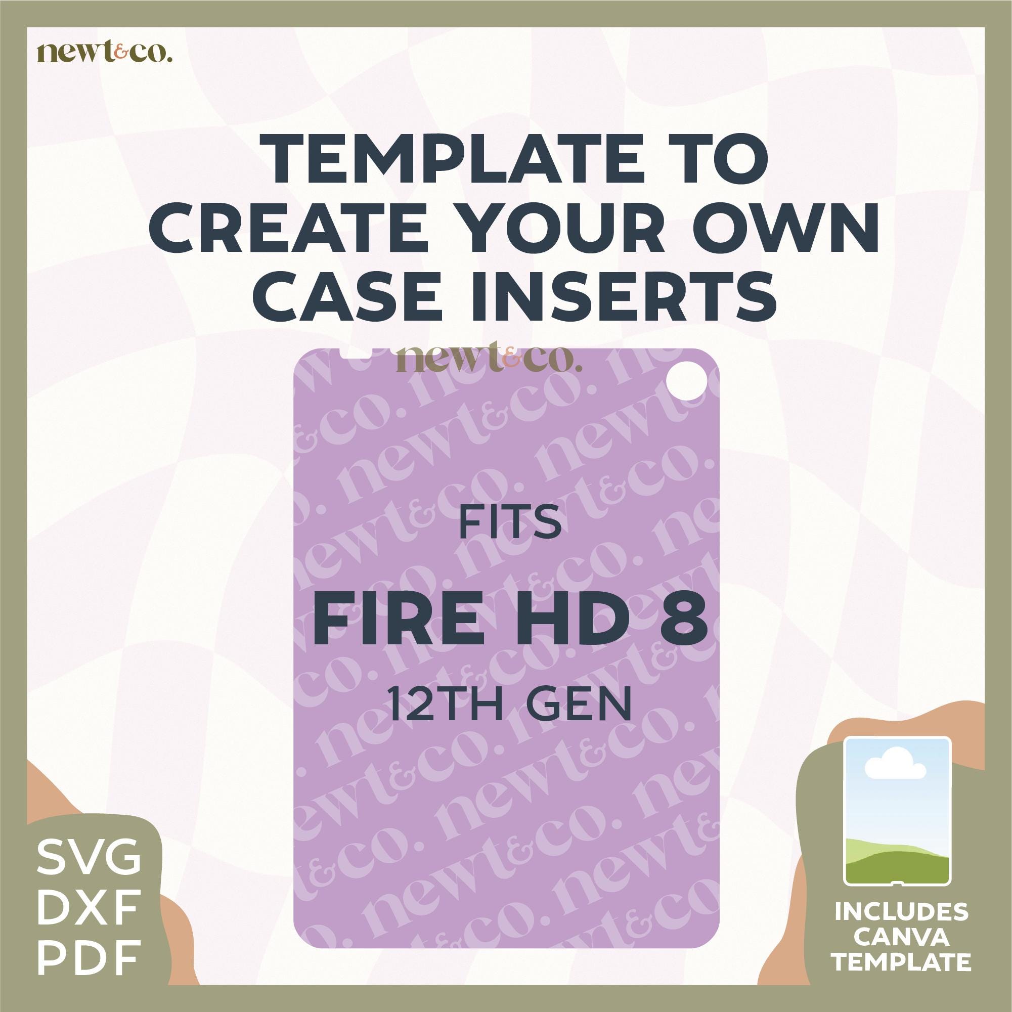 Fire HD 8 Case Insert Template, DIY Stickers, Canva (svg, Pdf) (digital ...