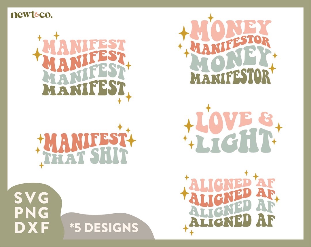 Manifest Bundle SVG, DXF and PNG Cut Files for Cricut & Silhouette ...