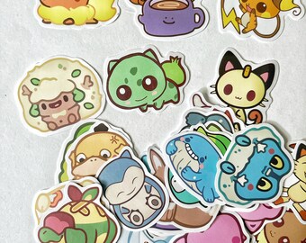Piplup X Taiyaki Magikarp Waterproof Sticker Cute Penguin Sticker Ice ...