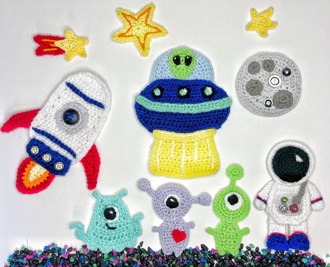 Outer Space Adventure Crochet Applique Pattern - Etsy