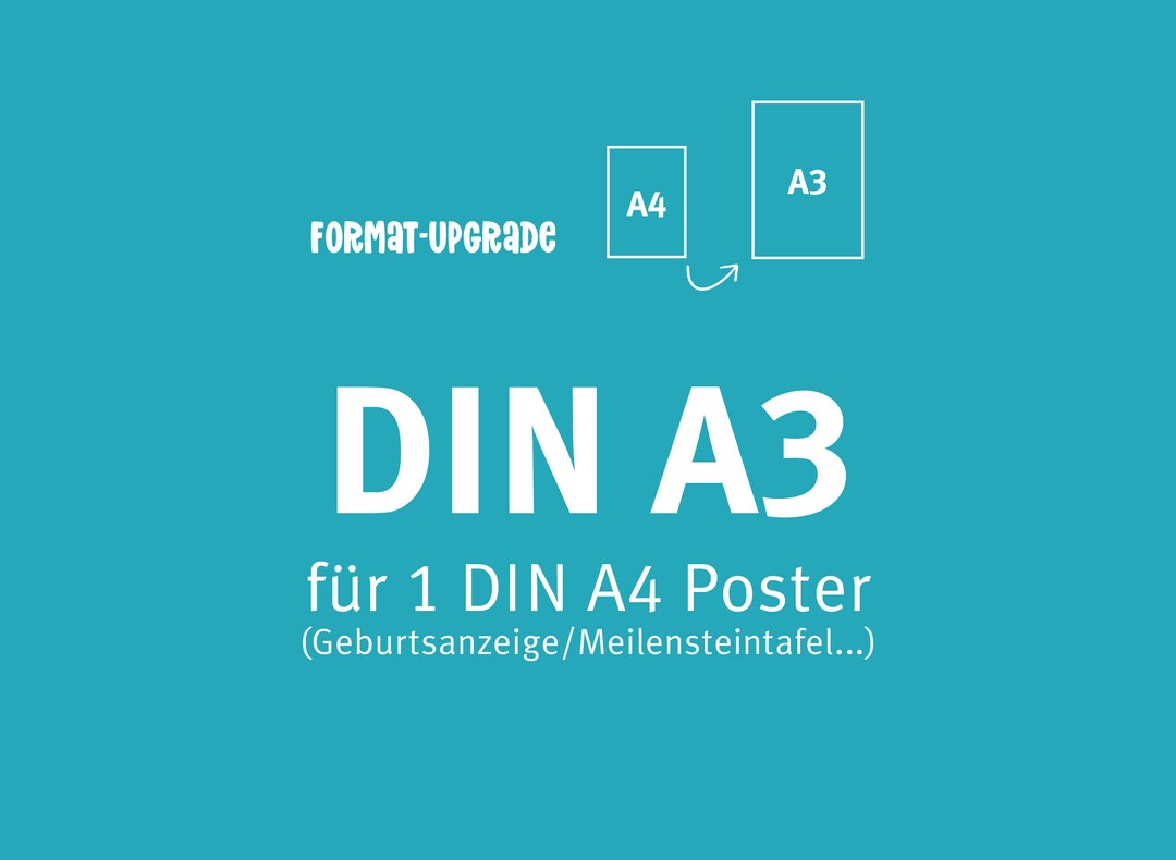 DIN A3 Format Upgrade for 1 Poster - Etsy