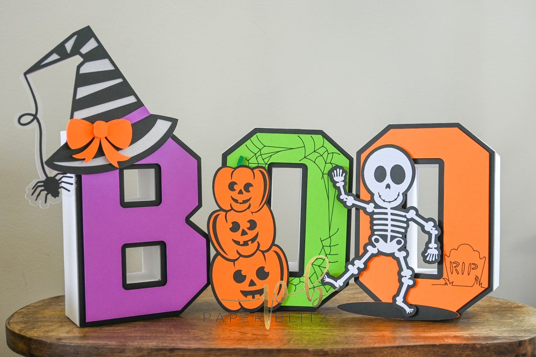Halloween Boo 3D Letters, Halloween Letter Sign, Halloween Party Decor ...