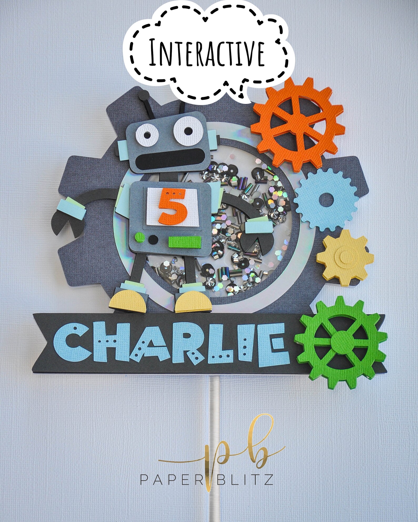 Robot Theme Cake Topper Interactive Robot Theme Cake Topper - Etsy