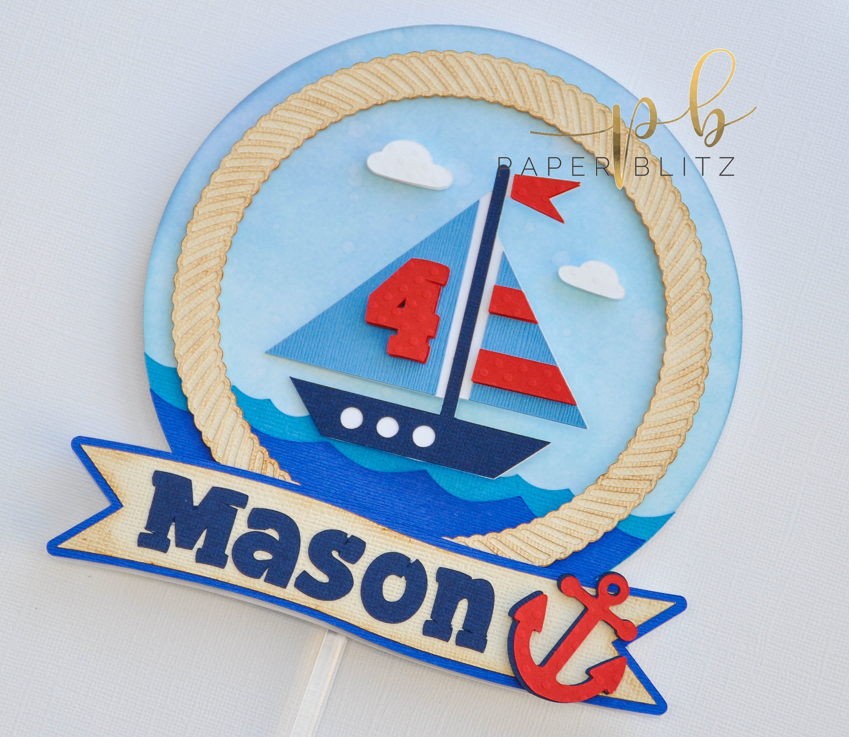 Nautical Theme Cake Topper Nautical Theme Birthday Sailboat - Etsy