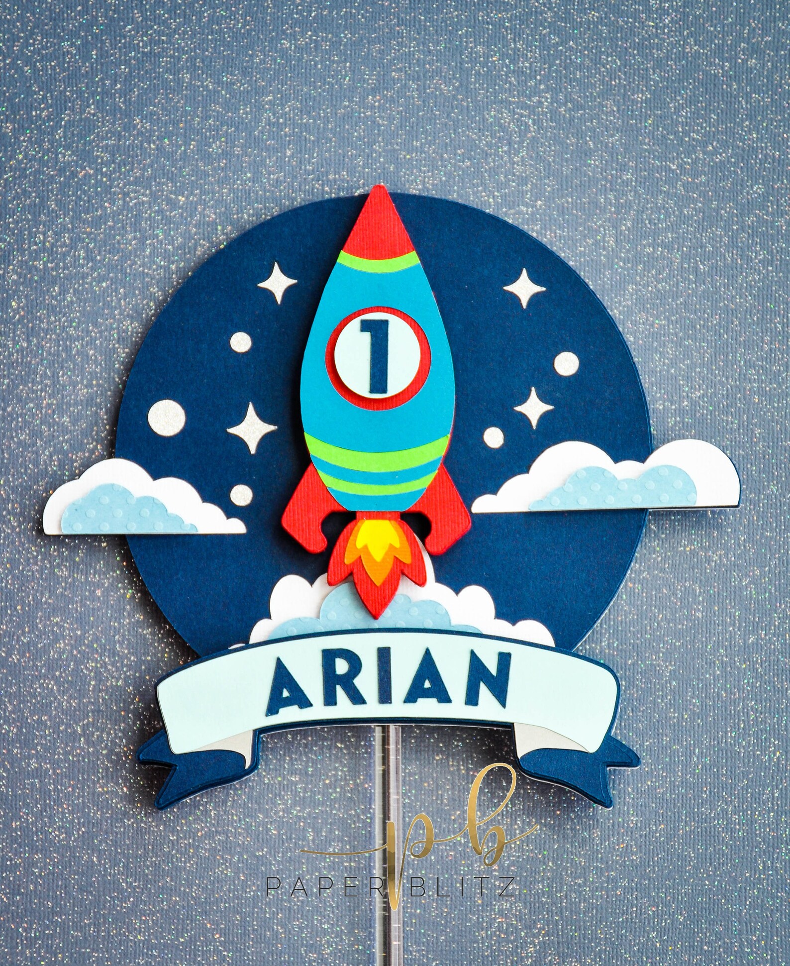 Space Ship Theme Cake Topper Rocket Theme Cake Topper - Etsy
