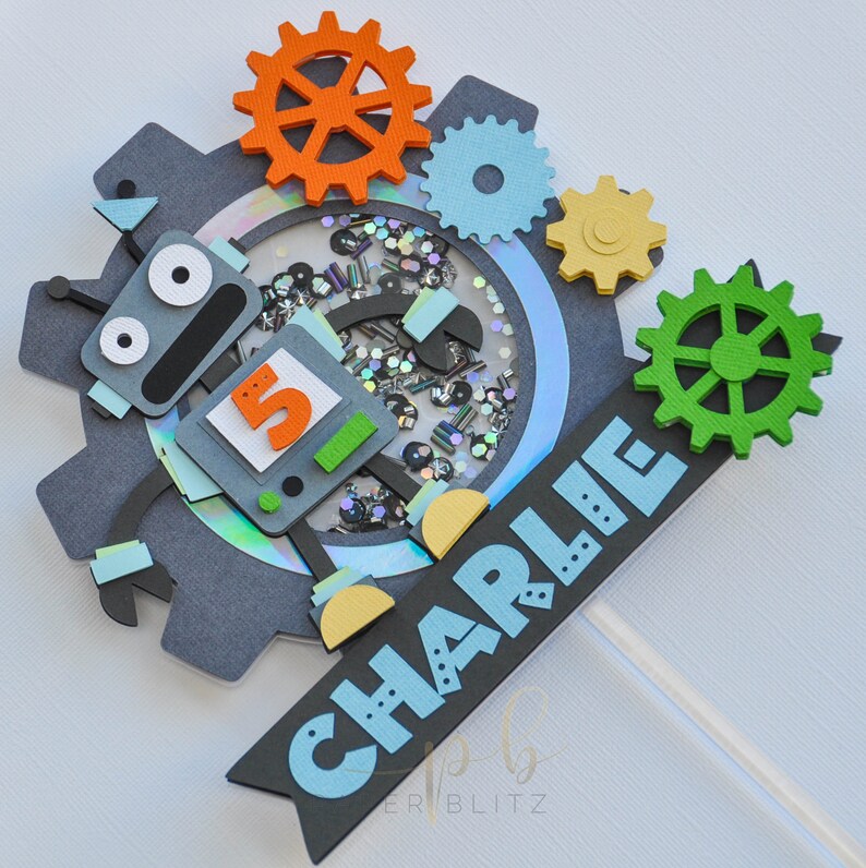 Robot Theme Cake Topper Interactive Robot Theme Cake Topper - Etsy