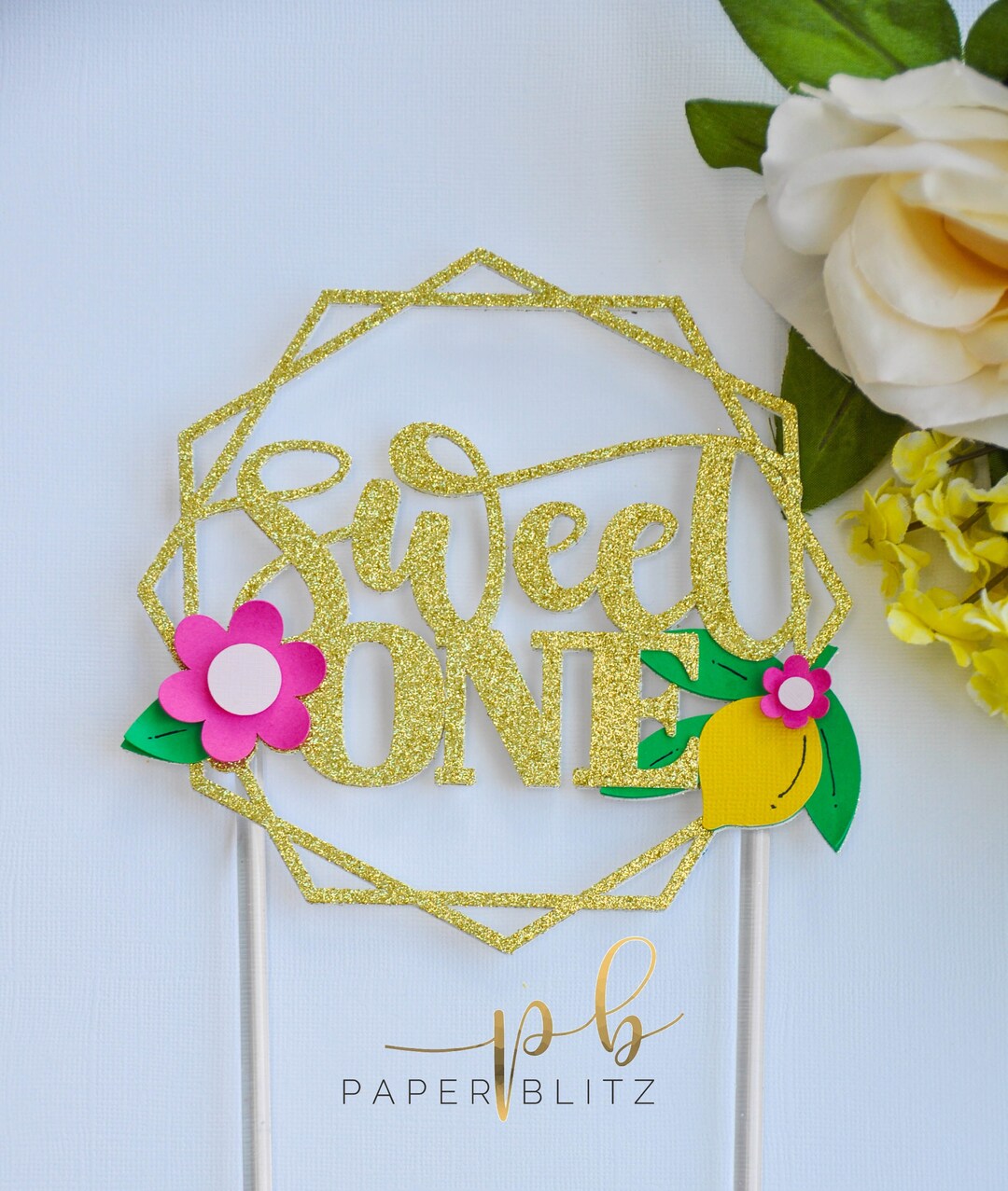 Sweet One Cake Topper, Fruit Cake Topper, Lemon First Birthday, Lemon ...