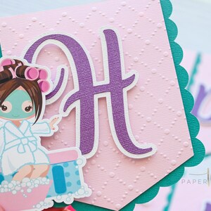 Spa Birthday Party Cake Topper, Spa Party Decor, Slumber Party Topper ...