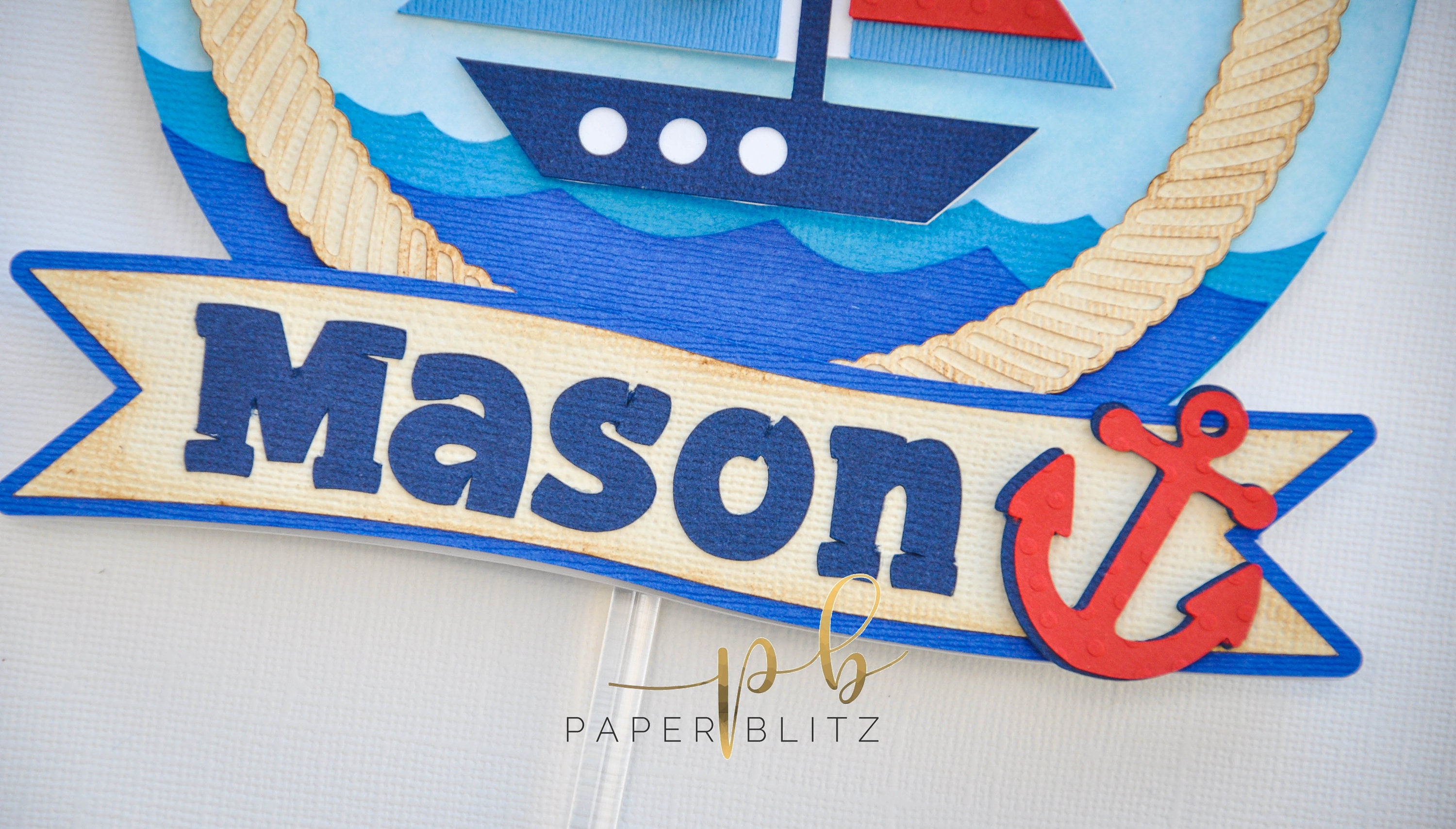 Nautical Theme Cake Topper Nautical Theme Birthday Sailboat - Etsy