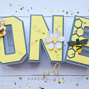 3D Bee Letters, Bee Theme Letters, Honey Bee, Table Centerpiece Decor ...