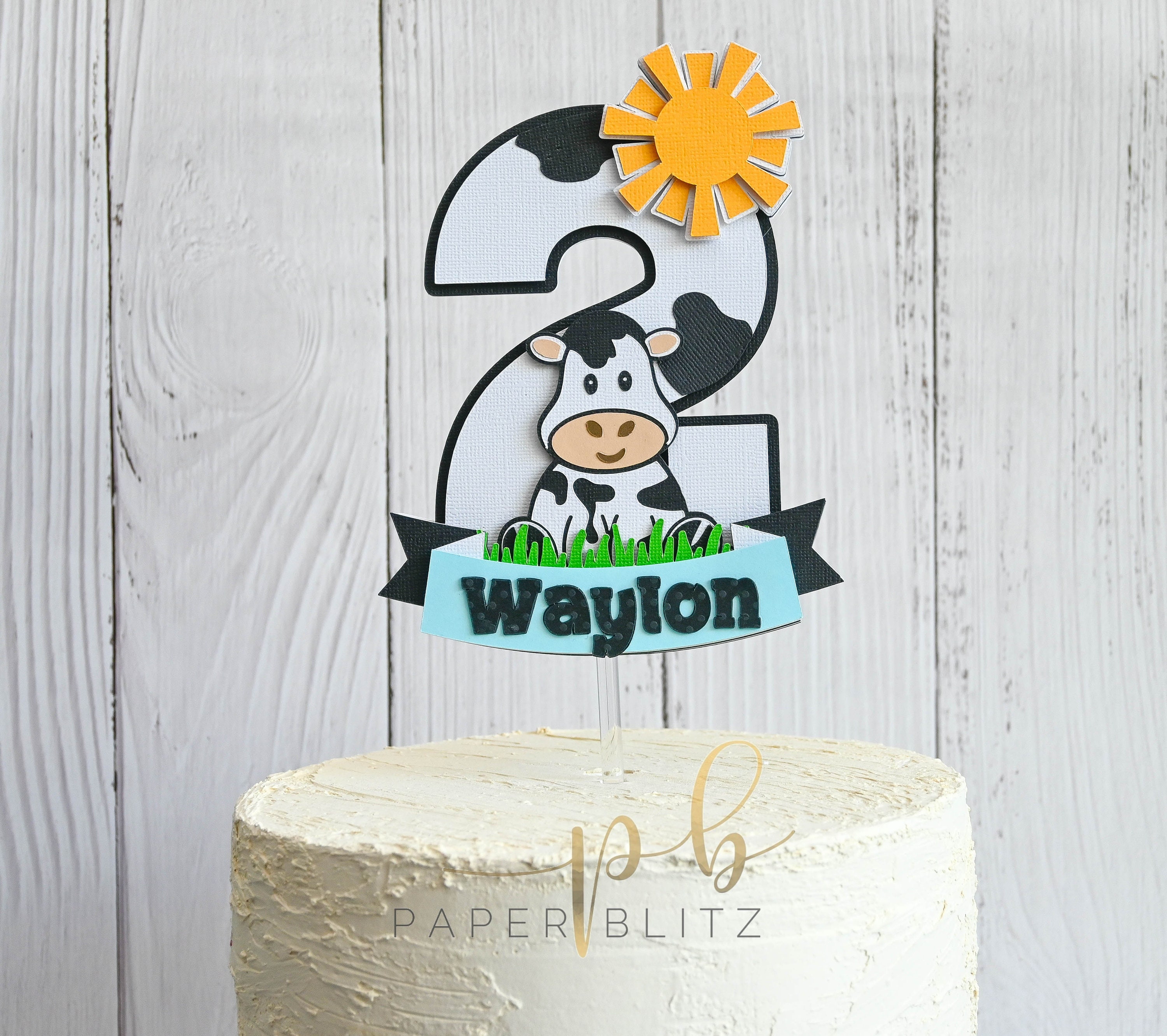 Cow Theme Cake Topper Cow Cake Topper Barn Theme Cake - Etsy