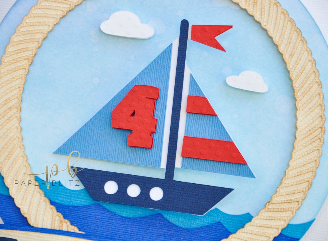 Nautical Theme Cake Topper Nautical Theme Birthday Sailboat - Etsy