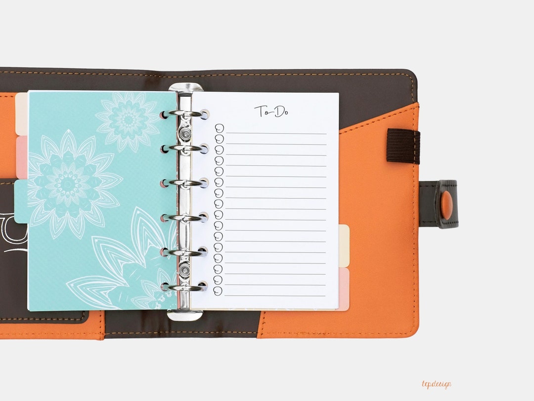 Pocket: To-do List in script Style 20 Sheets for A7 Pocket Ring Planner ...