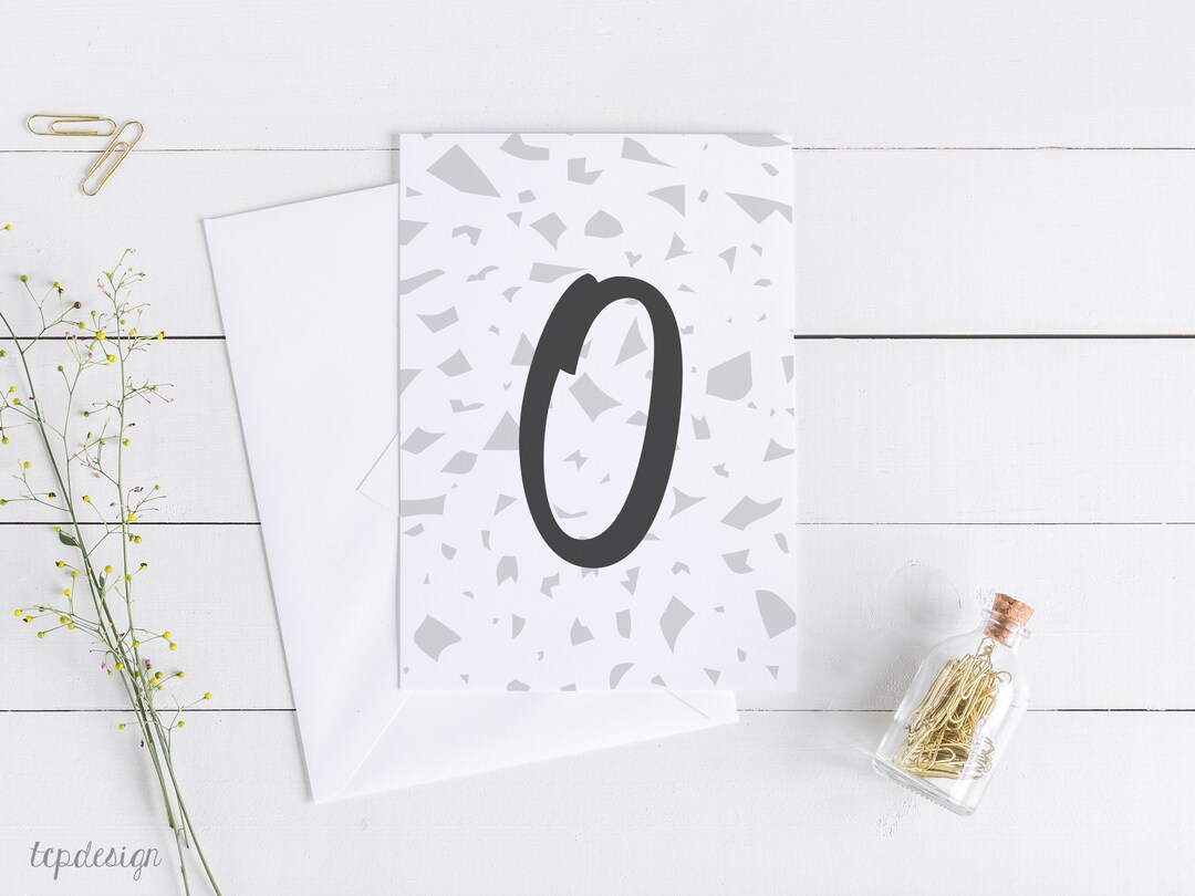 O // Letter Card // Monogram o // Postcard With Letter O // Name Card ...