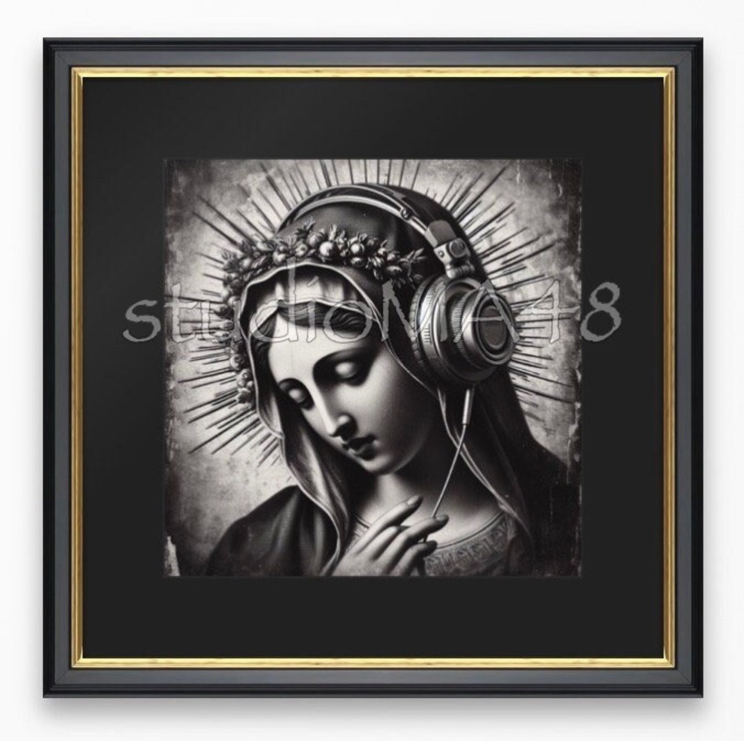 Madonna, Virgin Mary, Original Artwork, Guadalupe, Headphones, Music ...