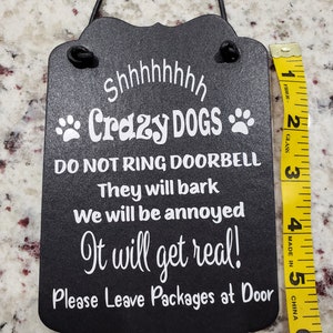 Crazy Dogs Live Here | Do Not Ring Bell | Funny Dog Signs | Funny Pet ...