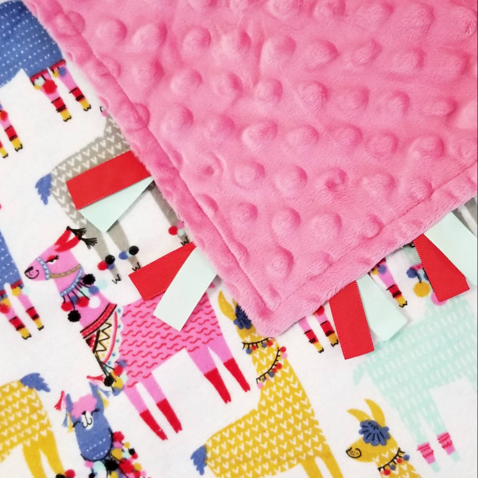 Party Llamas Baby Lovey Blanket. Baby Girl Llama Gift. READY - Etsy