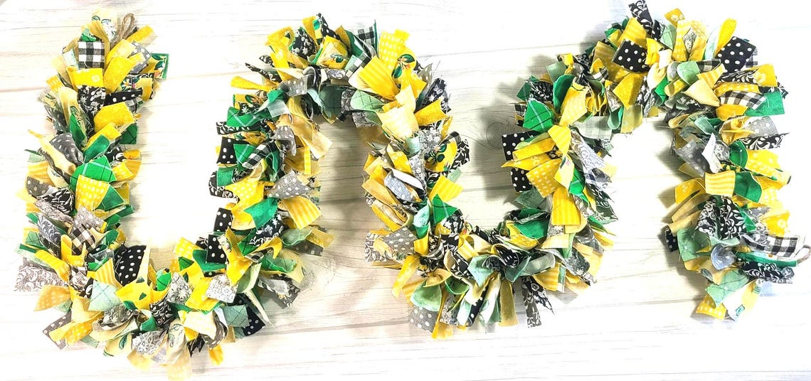 Hand Tied Lemon Rag Garland: Rustic Summer Decor - Etsy