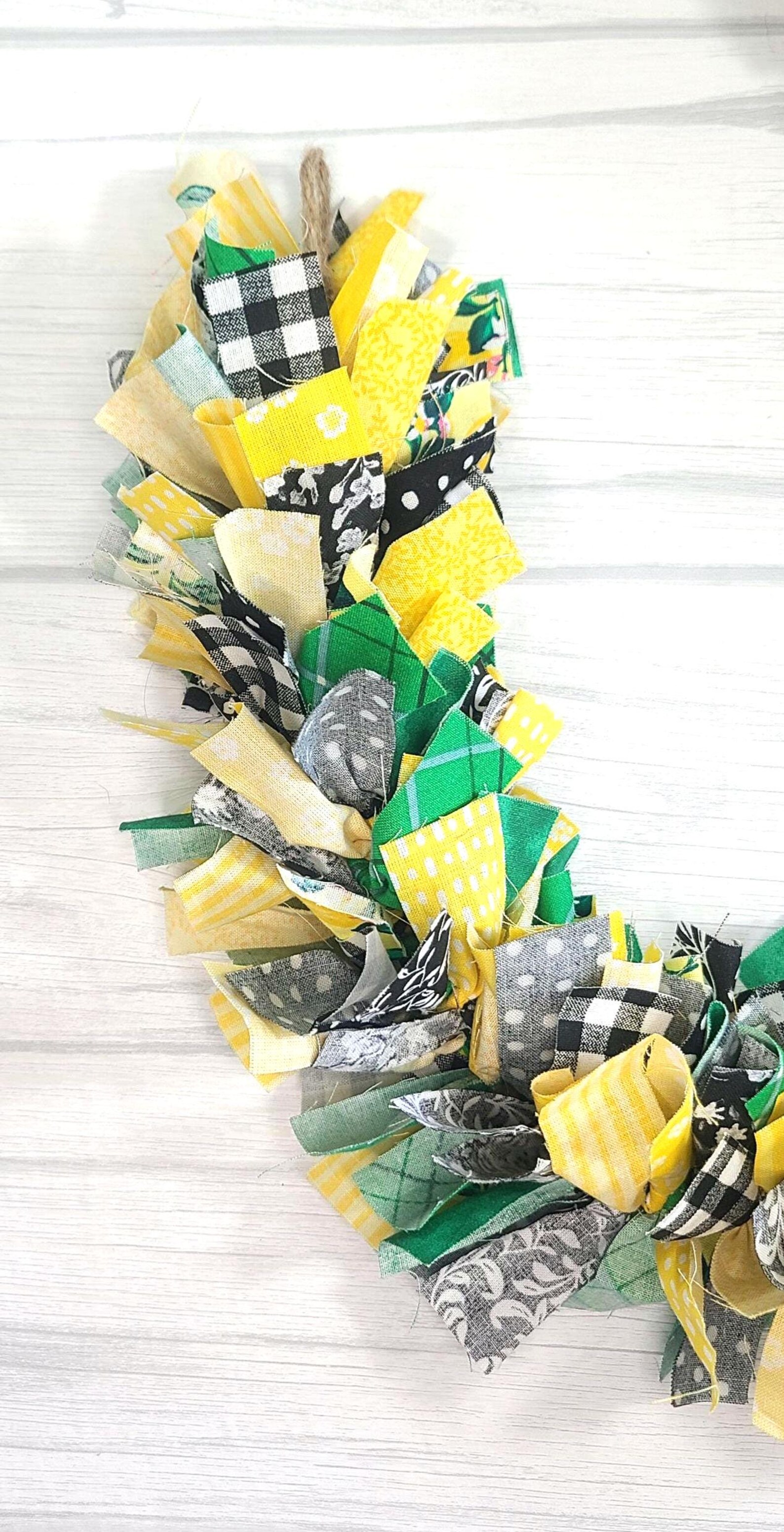 Hand Tied Lemon Rag Garland: Rustic Summer Decor - Etsy