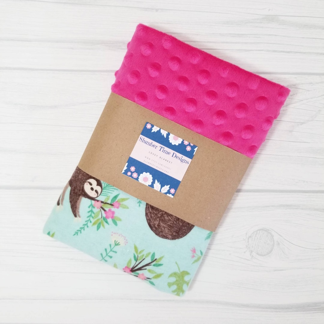 Hanging Sloth Baby Lovey Blanket. Sloth Baby Shower Gift. READY TO SHIP ...