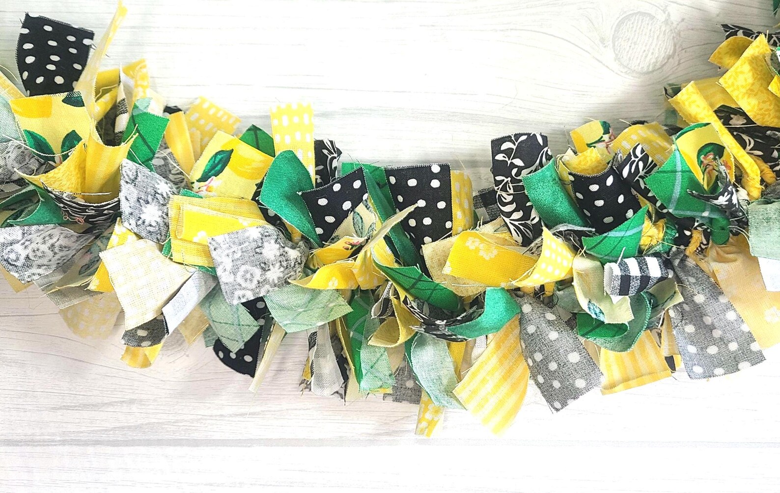Hand Tied Lemon Rag Garland: Rustic Summer Decor - Etsy