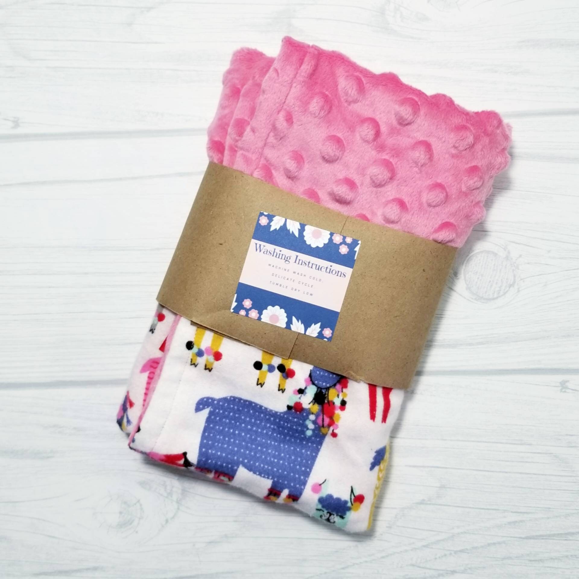 Party llamas baby lovey blanket. Baby girl llama gift. READY | Etsy