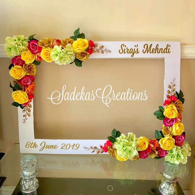 Mehndi Floral Selfie Frame - Etsy