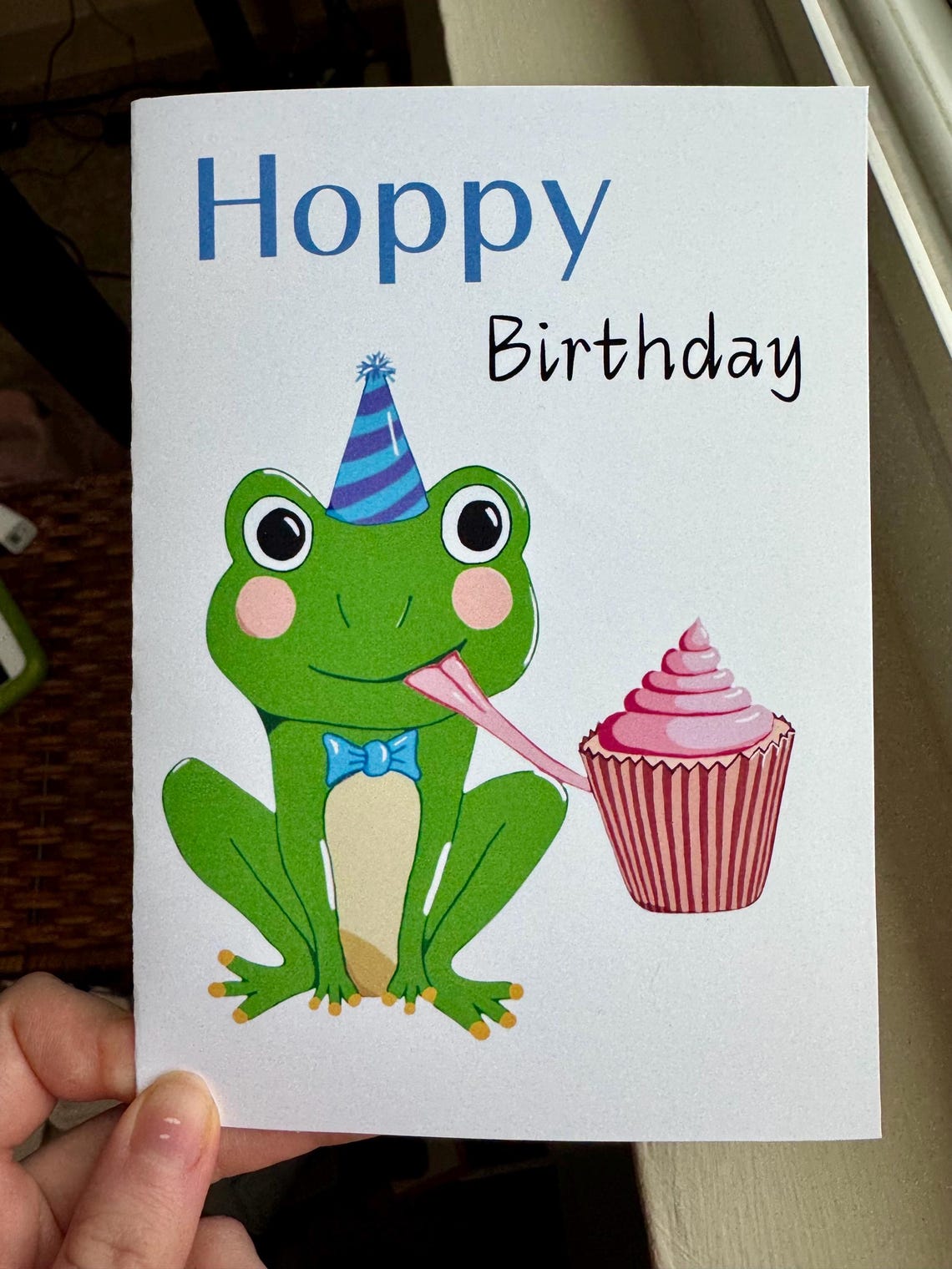 Frog Birthday Card | Cute Toad With Cupcake Greeting - Etsy