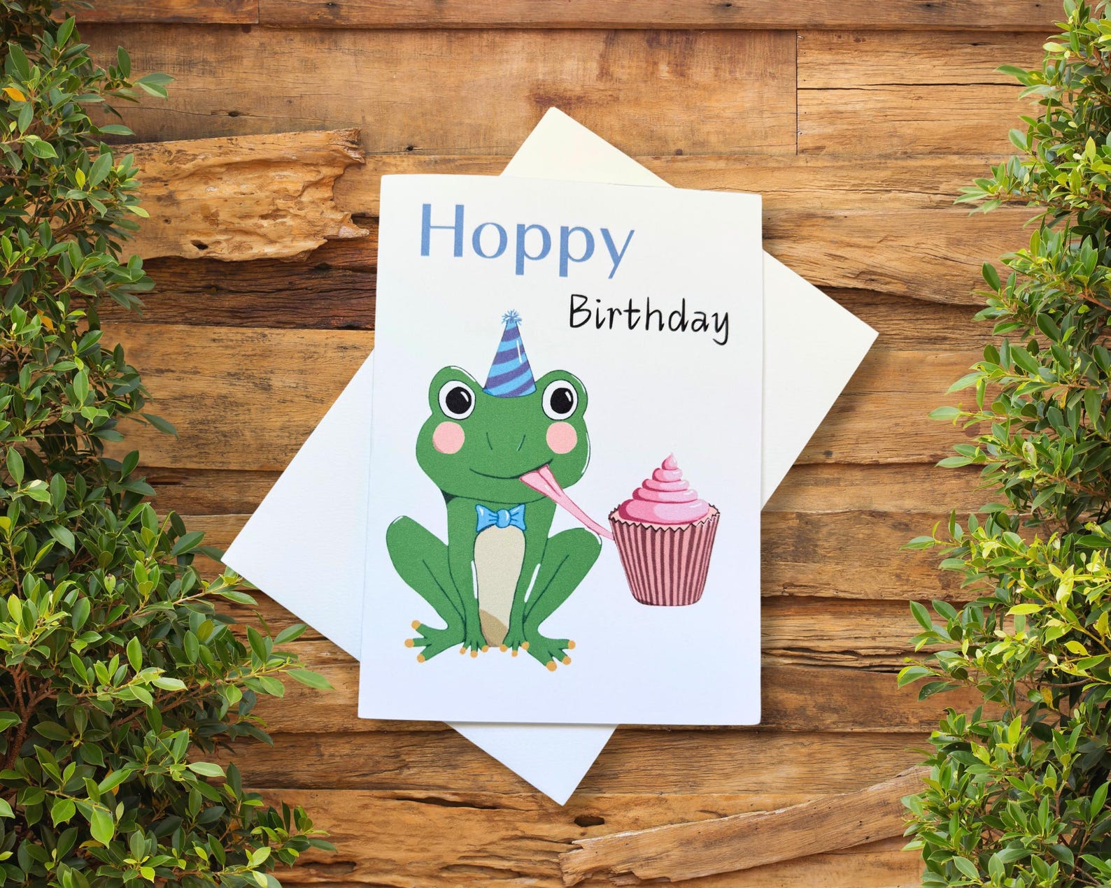 Frog Birthday Card | Cute Toad With Cupcake Greeting - Etsy