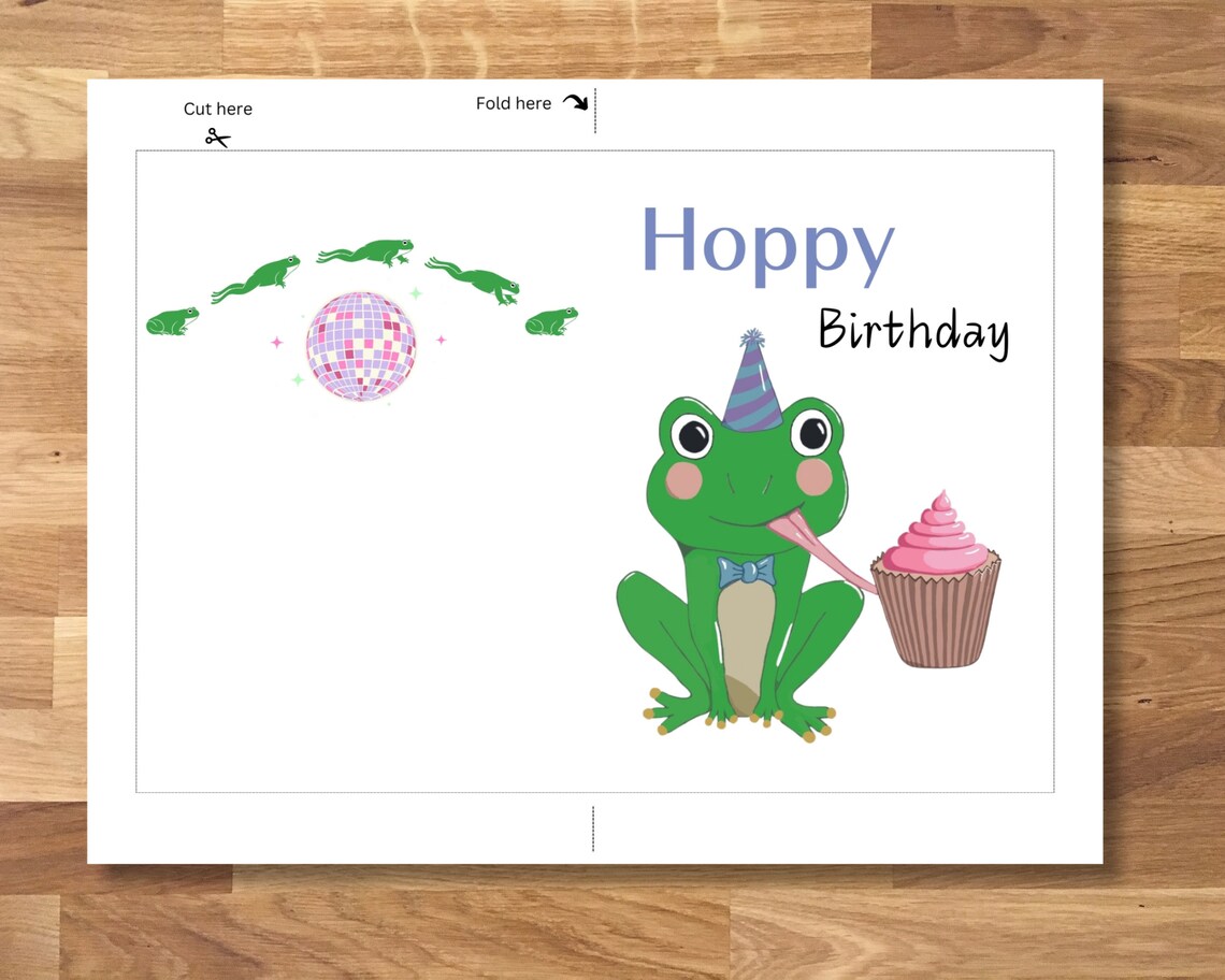 Downloadable Frog Birthday Card, Fun Cute Happy Birthday, Birthday ...
