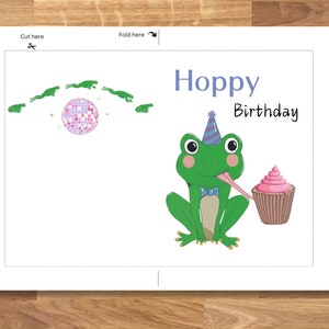 Downloadable Frog Birthday Card, Fun Cute Happy Birthday, Birthday ...