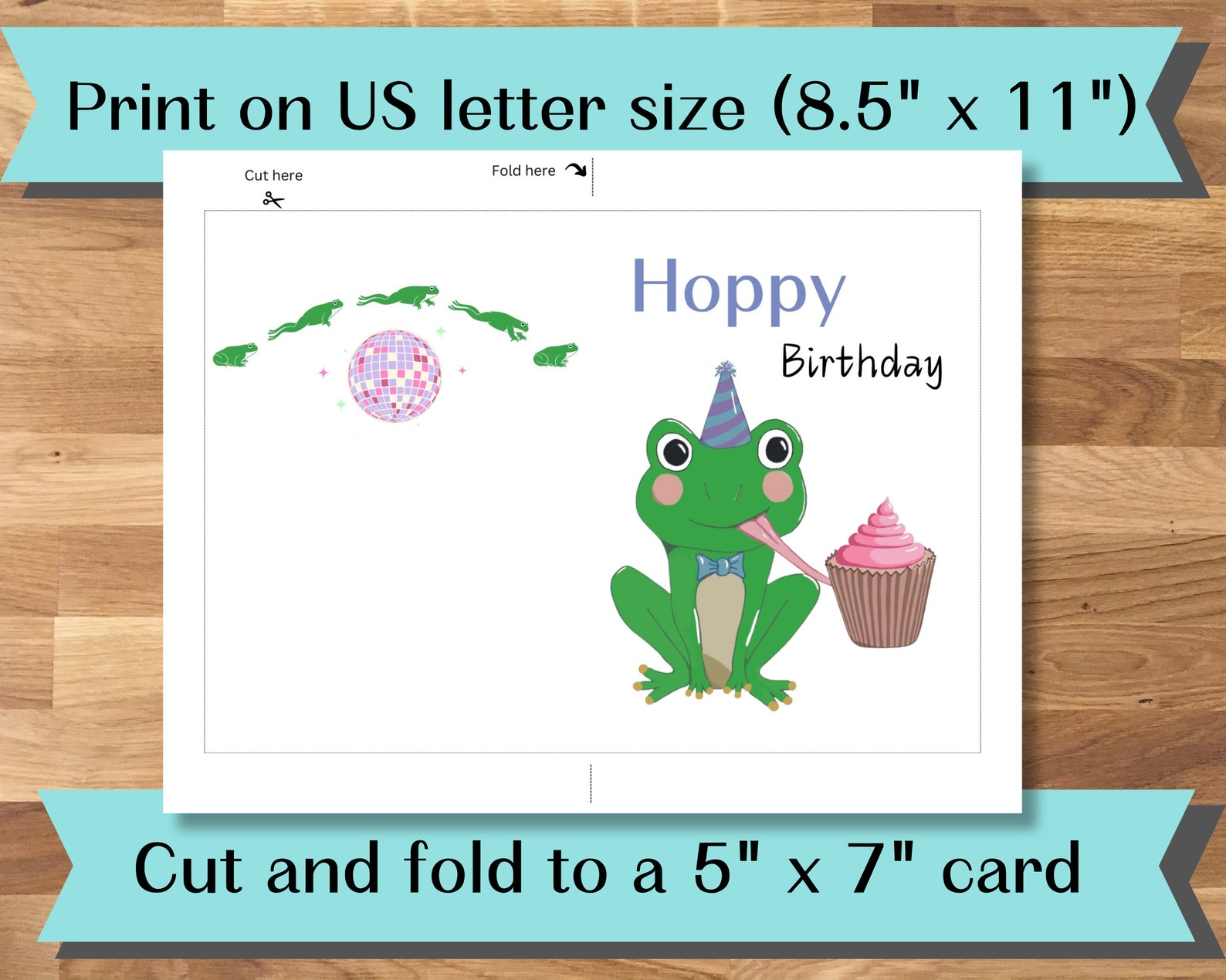 Downloadable Frog Birthday Card, Fun Cute Happy Birthday, Birthday ...
