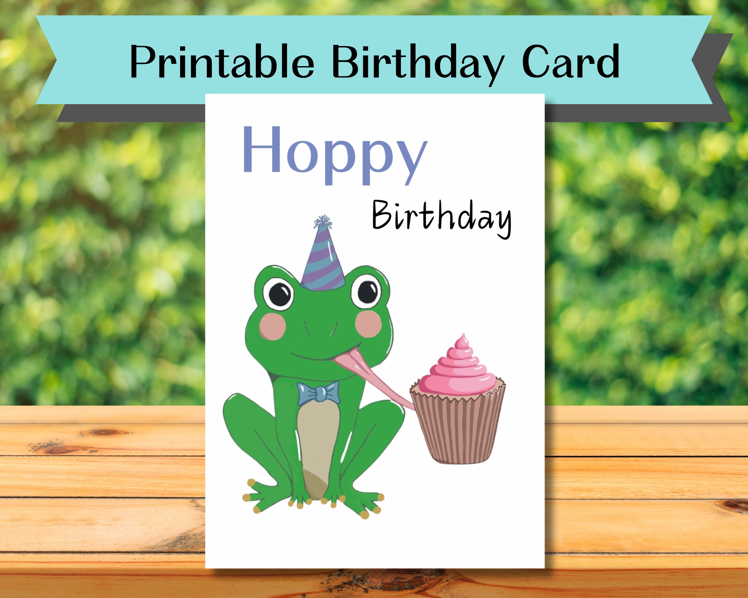 Downloadable Frog Birthday Card, Fun Cute Happy Birthday, Birthday ...