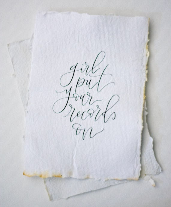 Custom Calligraphy Print on Handmade Paper | Etsy
